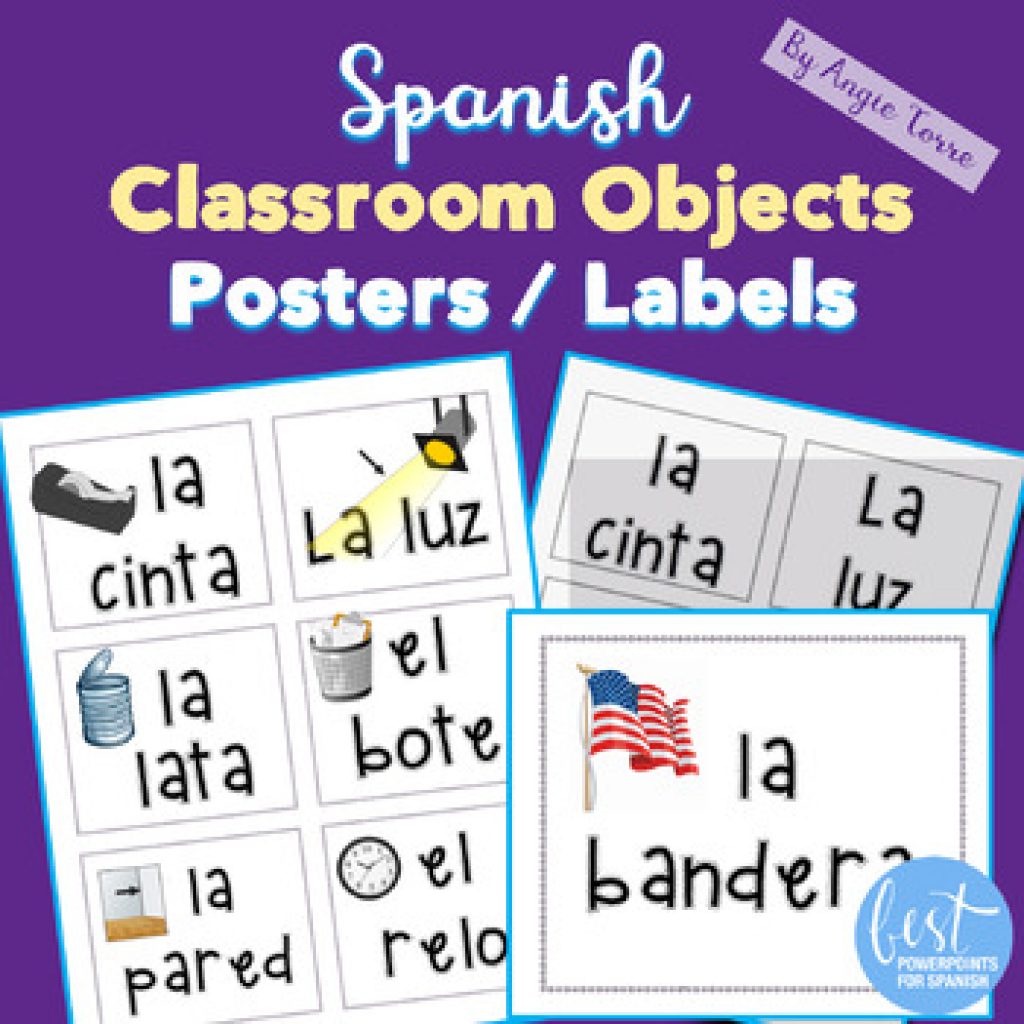 Spanish Classroom Objects Posters and Labels - Best PowerPoints