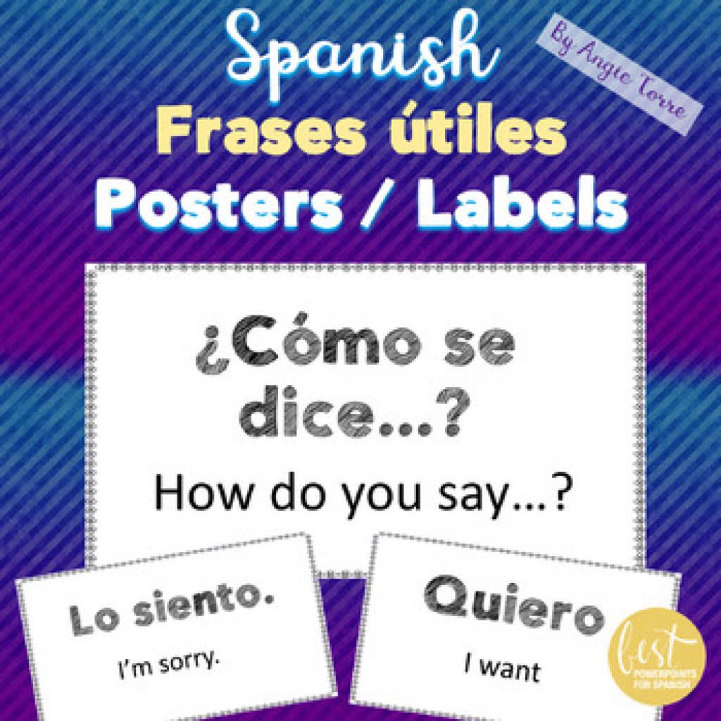 Spanish Posters Labels for Useful, High-Frequency Phrases, Las frases ...