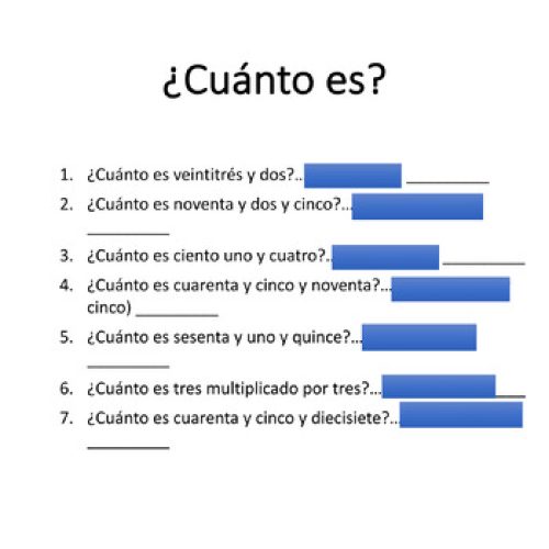 Spanish Numbers Los números Listening and Speaking Paired and Group ...
