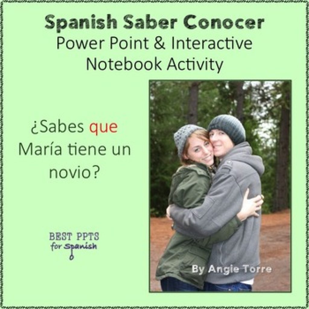 Spanish Saber Conocer PowerPoint and Interactive Notebook Activity