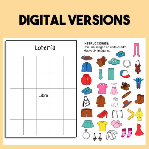 Spanish Clothing La ropa Bingo - Best PowerPoints for Spanish