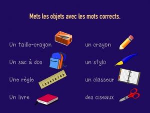French Classroom Objects Interactive Notebook and Google Drive Activities