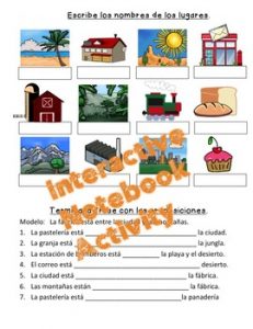Spanish Places Los lugares PowerPoint & Interactive Notebook Activity