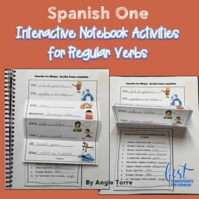 Spanish One Interactive Notebook Activities for Regular Verbs