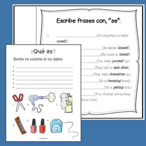 Spanish Reflexive Verbs Interactive Notebook Activities - Best PowerPoints