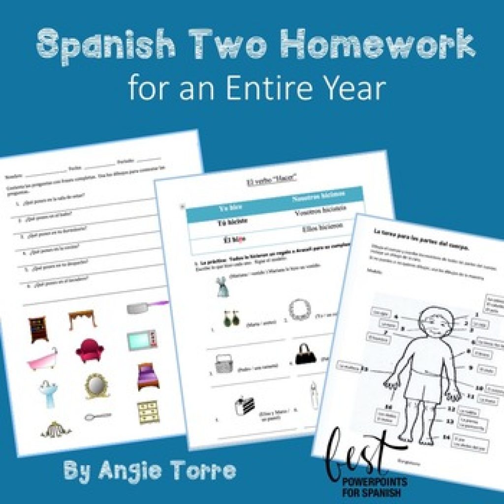 Spanish Two Homework for an Entire Year - Best PowerPoints
