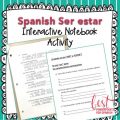 Spanish Ser estar Interactive Notebook Activity - Best PowerPoints