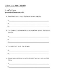 Spanish Ser estar Interactive Notebook Activity - Best PowerPoints