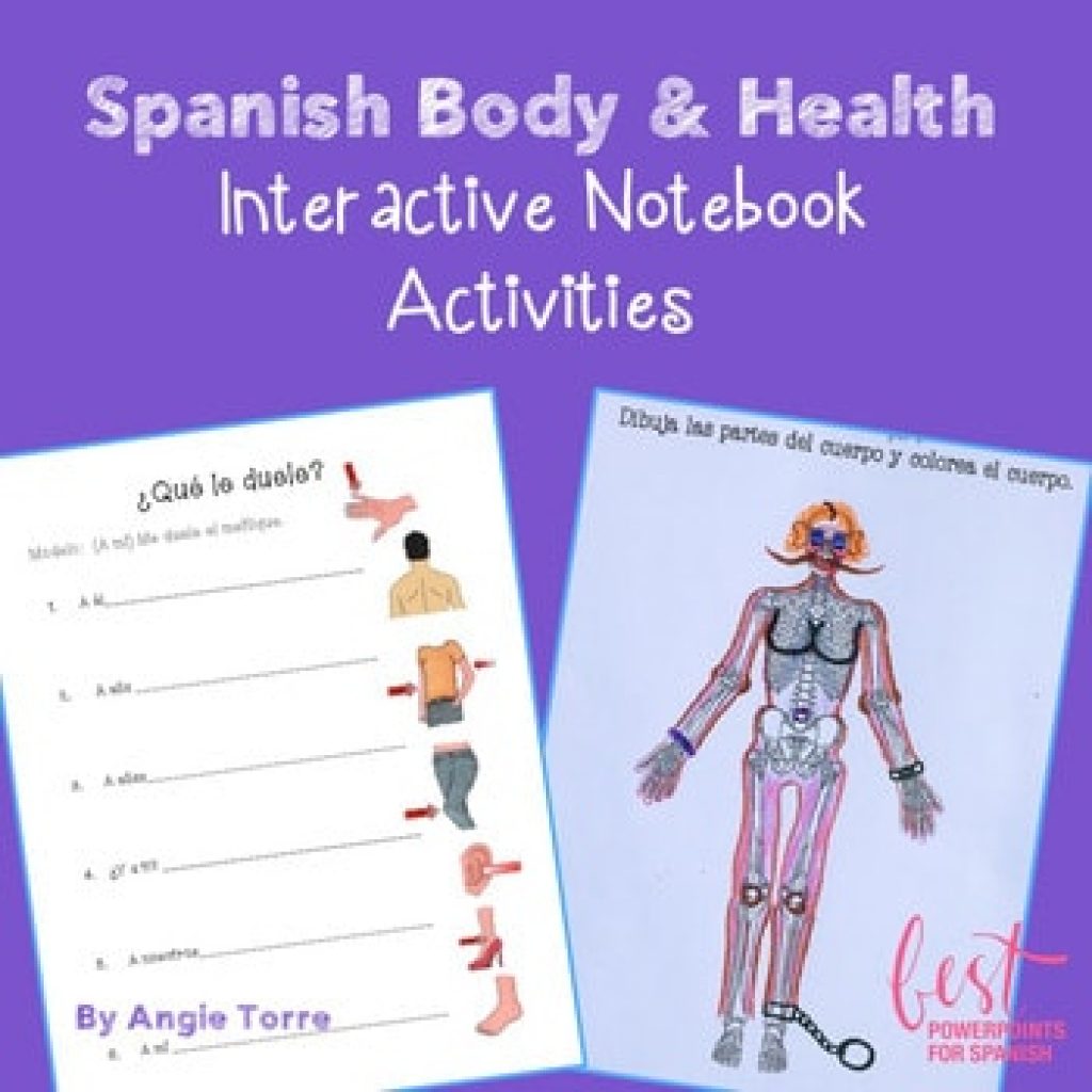 Spanish Body and Health Interactive Notebook Activities El cuerpo