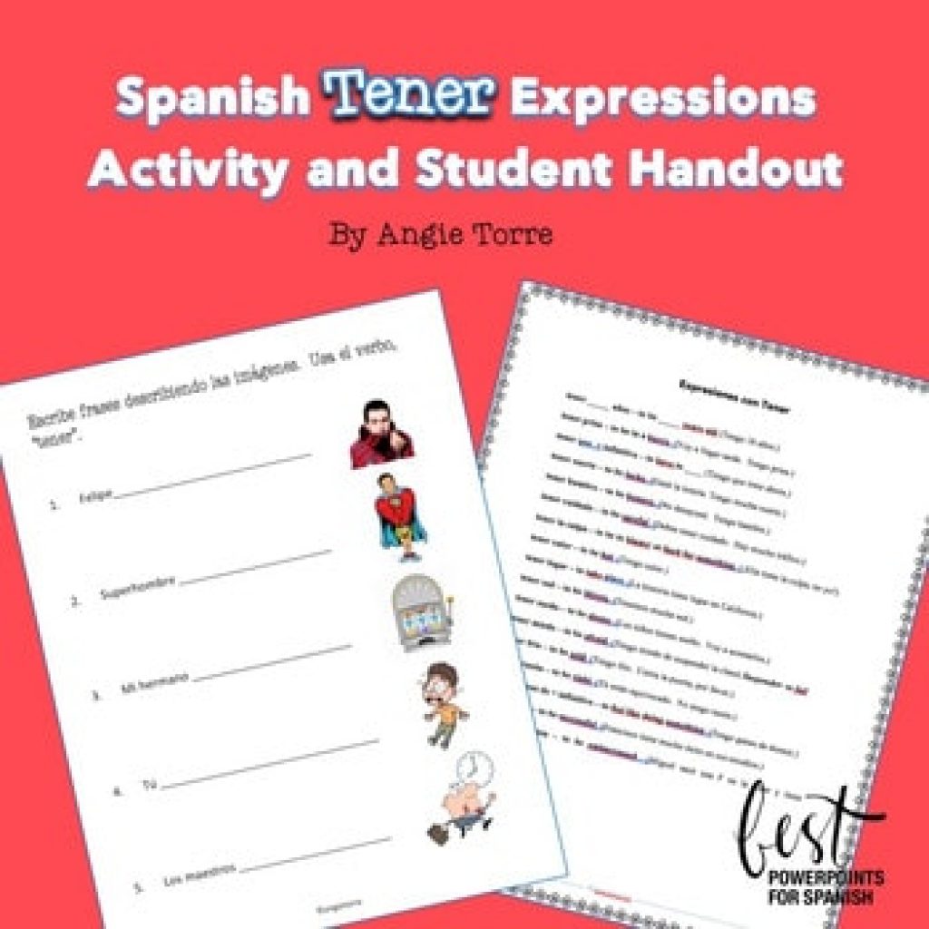 Spanish Tener Expressions Activity and Student Handout