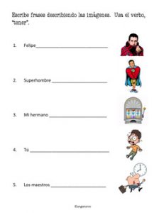 Spanish Tener Expressions Activity and Student Handout