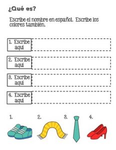 Spanish Clothing Google Drive Activity La ropa digital interactive notebook