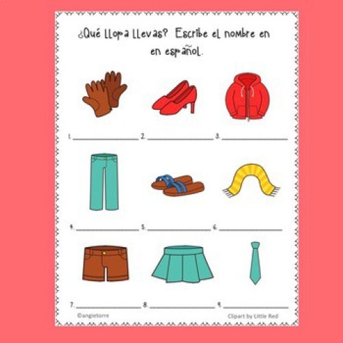 Spanish Clothing Interactive Notebook and Google Drive Activities La ropa