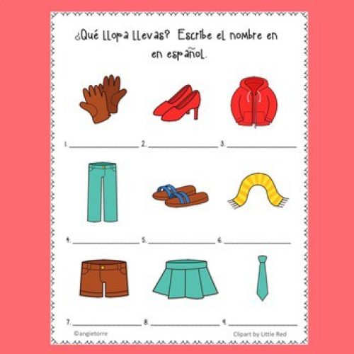 Spanish Clothing La ropa Interactive Notebook Activities Digital