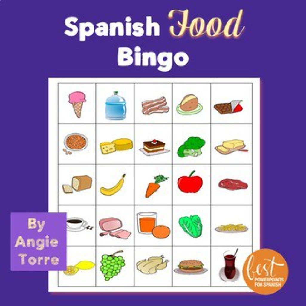 Spanish Food La comida Bingo - Best PowerPoints for Spanish