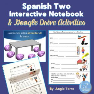 Spanish Two Interactive Notebook and Google Drive Activities Digital INB