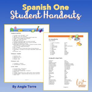 Spanish One Student Handouts or Cheat-Sheets for an Entire Year