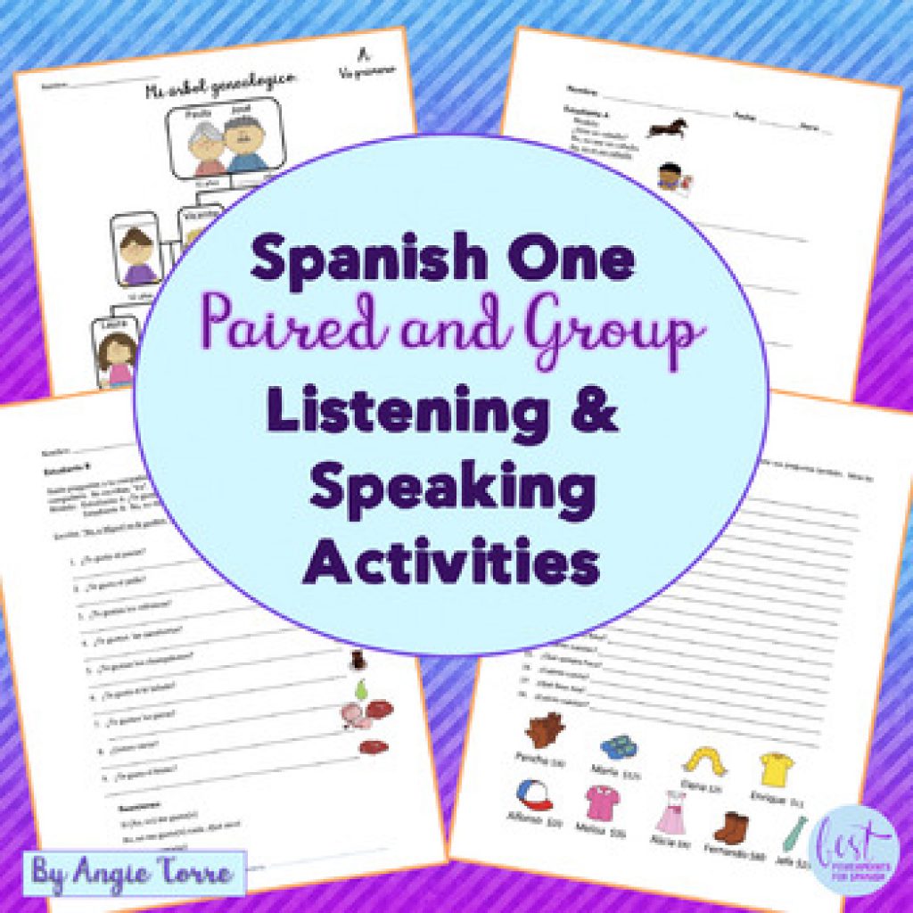 Spanish One Speaking and Listening Paired and Group Activities for One Year