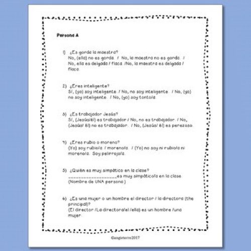 Spanish Ser Paired Listening and Speaking Activities - Best PowerPoints ...