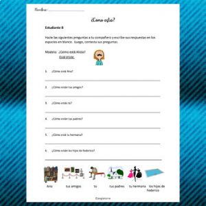 Spanish Estar, Emotions, and Places Speaking Paired Activity