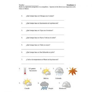 Spanish Weather El tiempo Paired Speaking Activities - Best PowerPoints