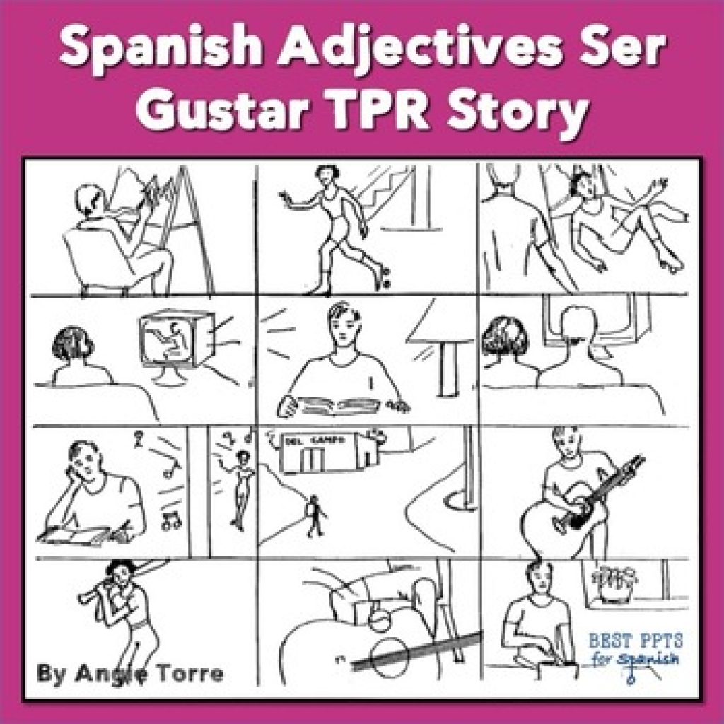 Spanish Adjectives Ser Gustar TPR Story & Activities - Best PowerPoints