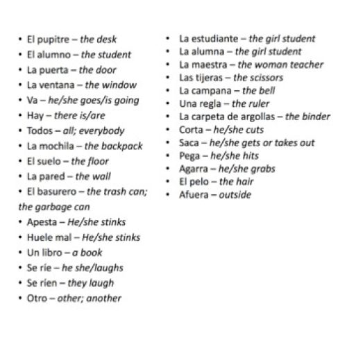 Classroom Objects TPR Stories for Spanish One - Best PowerPoints