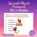 Spanish Object Pronouns Dice Game Speaking Activity