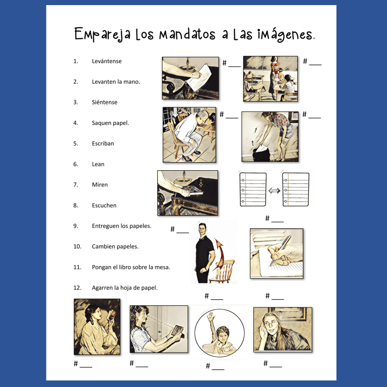 Spanish Commands Los mandatos Interactive Notebook Activities - Best ...