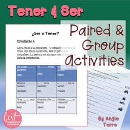 Spanish Tener Ser Paired and Group Speaking Activities - Best ...