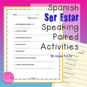 Spanish Ser Estar Paired Speaking Activities and Student Handouts ...