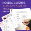 French Days and Months Interactive Notebook Activities
