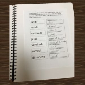 French Days and Months Interactive Notebook Activities