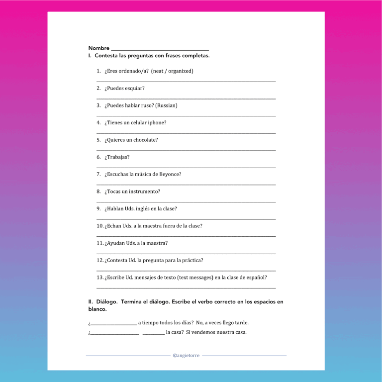 Spanish Tú, usted, ustedes Interactive Notebook Activities - Best ...