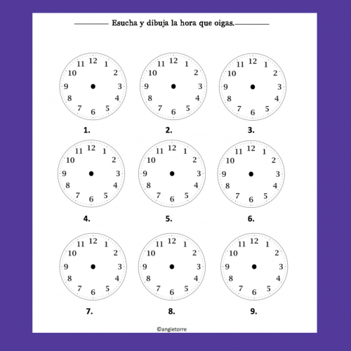 Telling Time in Spanish La hora Interactive Notebook Activities - Best ...