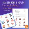Spanish Body and Health El cuerpo y la salud Paired and Group Activities