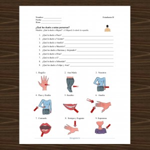 Spanish Body and Health El cuerpo y la salud Paired and Group Activities