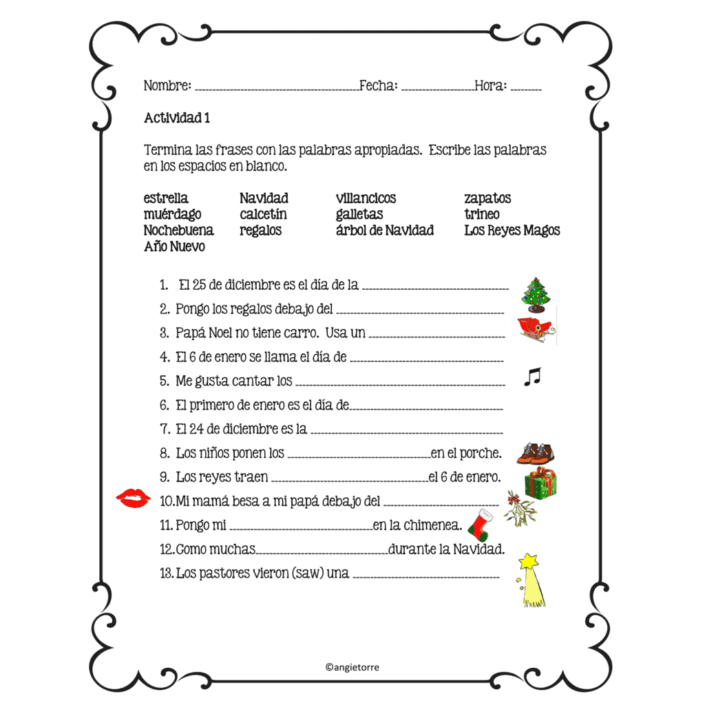 Spanish Christmas La Navidad Interactive Notebook Activities Best Spanish Christmas La Navidad Interactive Notebook Activities Best