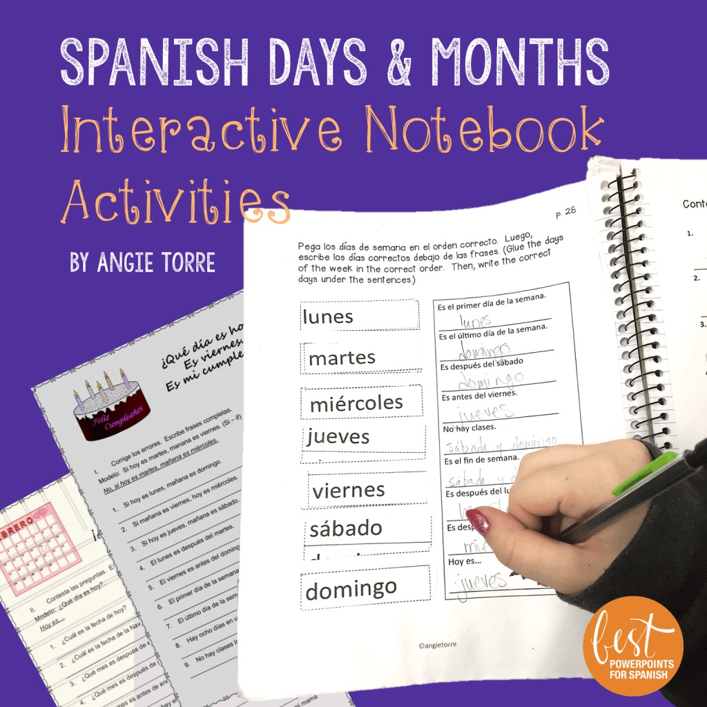 Spanish Days and Months Interactive Notebook Activities - Best ...