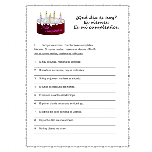 Spanish Days and Months Interactive Notebook Activities - Best ...