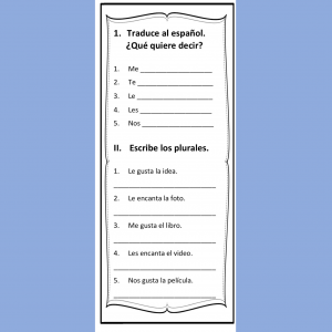Spanish Gustar Interactive Notebook Activities