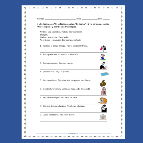 Spanish Ir Interactive Notebook Activities and Student Handouts - Best ...