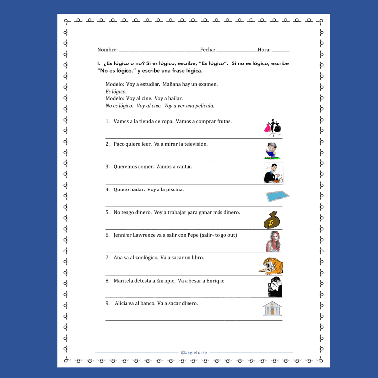 Spanish Ir Interactive Notebook Activities and Student Handouts - Best ...