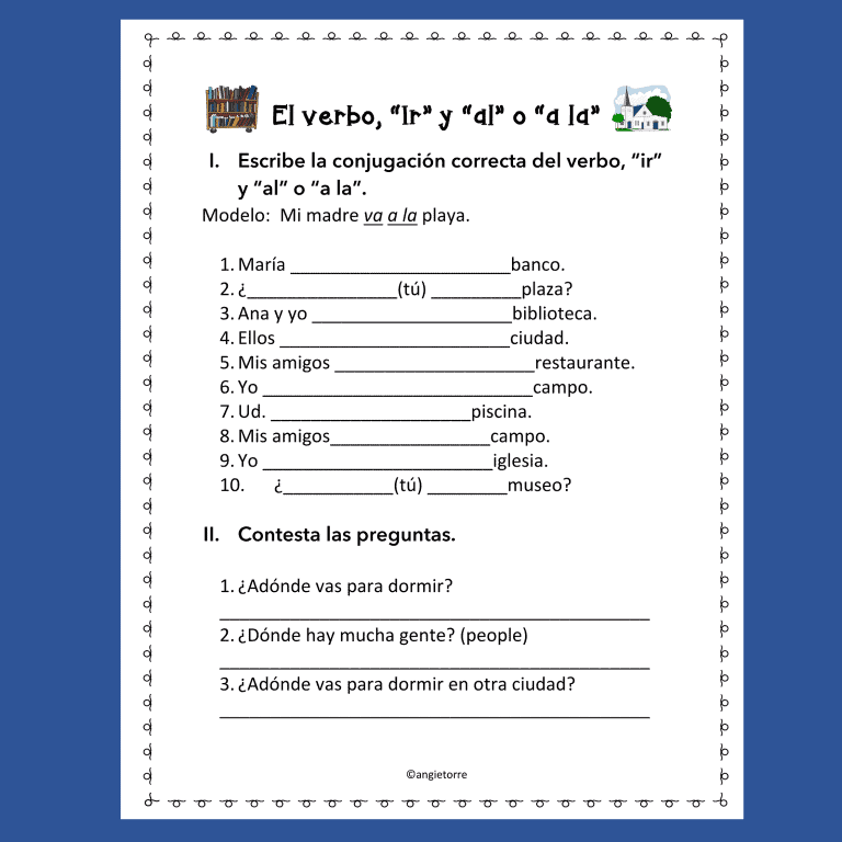 Spanish Ir Interactive Notebook Activities and Student Handouts - Best ...