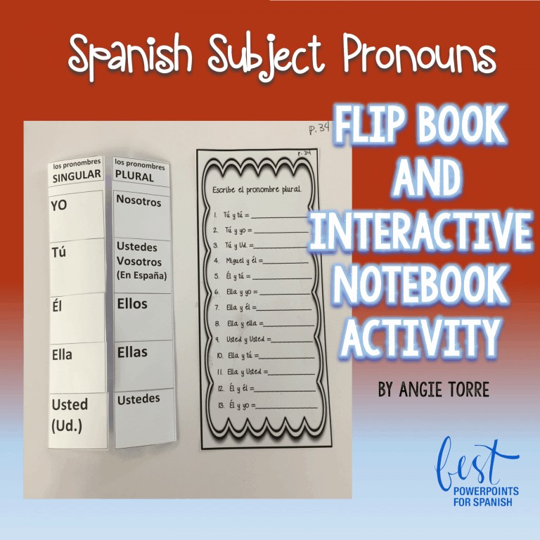 Spanish Subject Pronouns Foldable and Interactive Notebook Activity