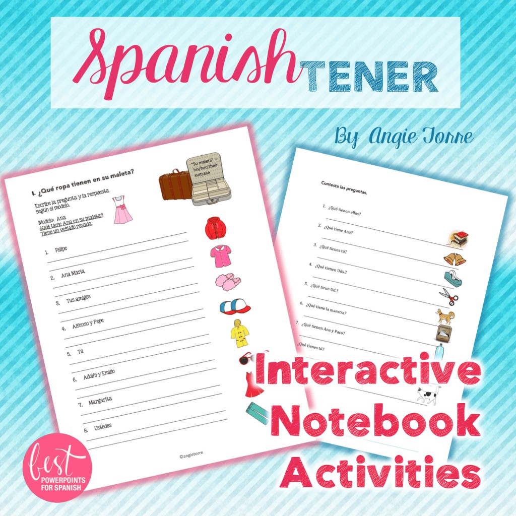Spanish Tener Interactive Notebook Activities and Student Handout