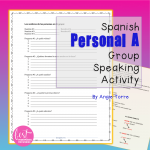 Spanish Personal A Group Speaking Activity