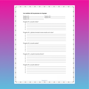 Spanish Personal A Group Speaking Activity