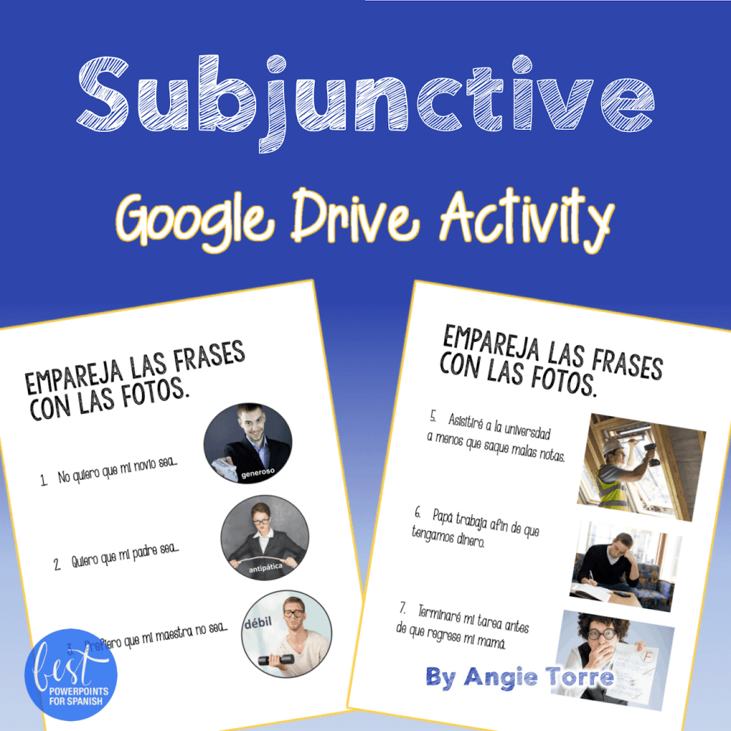 Spanish Present Subjunctive el subjuntivo Google Drive Activity - Best ...