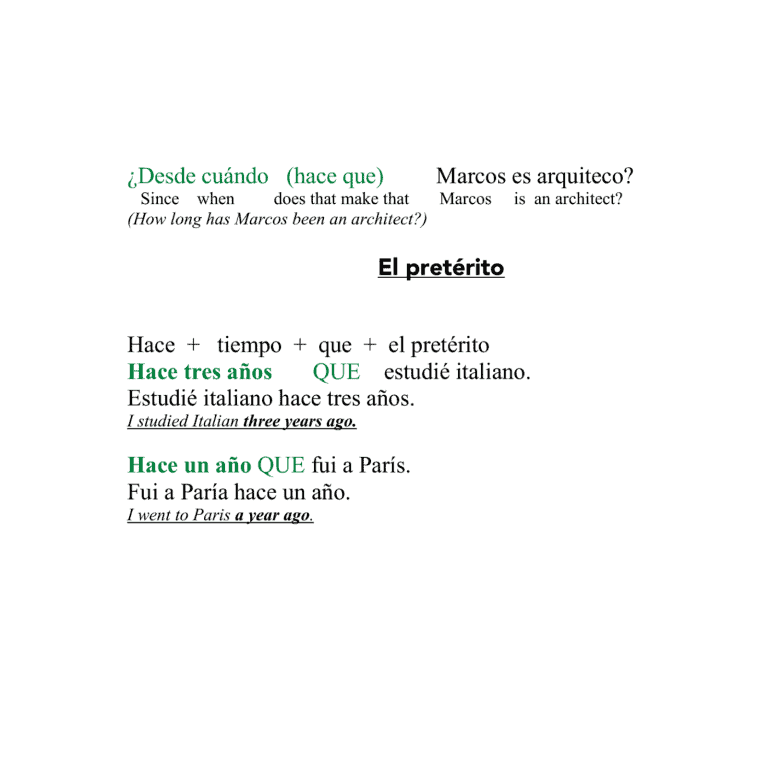 Spanish Hace Que Expressions Paired Speaking Activity